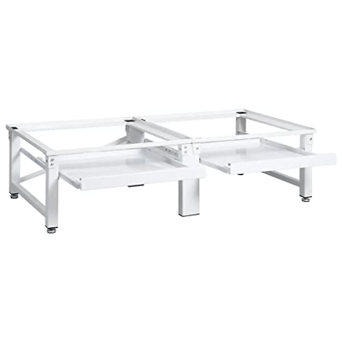 vidaXL Washing and Drying Machine Pedestal with Pull-out Shelves White