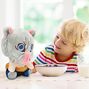 Eurrdc 8" Stuffed Pig Head Anime Figures Collectible Kids Plush Toys Gift for Boys and Girls