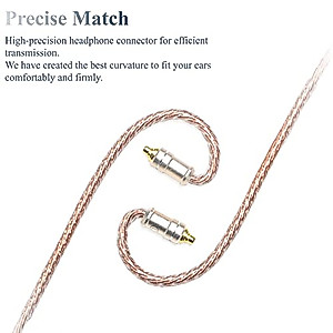 FSIjiangyi 19 Core OFC Copper Braid Earphone Cable IE200 Cable IE300 Cable for Sennheiser IE200 IE300 IE600 IE900 Replacement Cable (3.5mm Plug)