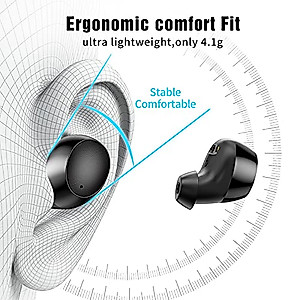 Wireless Earbuds,Lanteso S21 True Bluetooth Earbuds Noise Cancelling Bluetooth 5.2 TWS Bluetooth Headphones with Mics Touch Control Bass Sound in-Ear Earphones for Music,Sport,(Black)