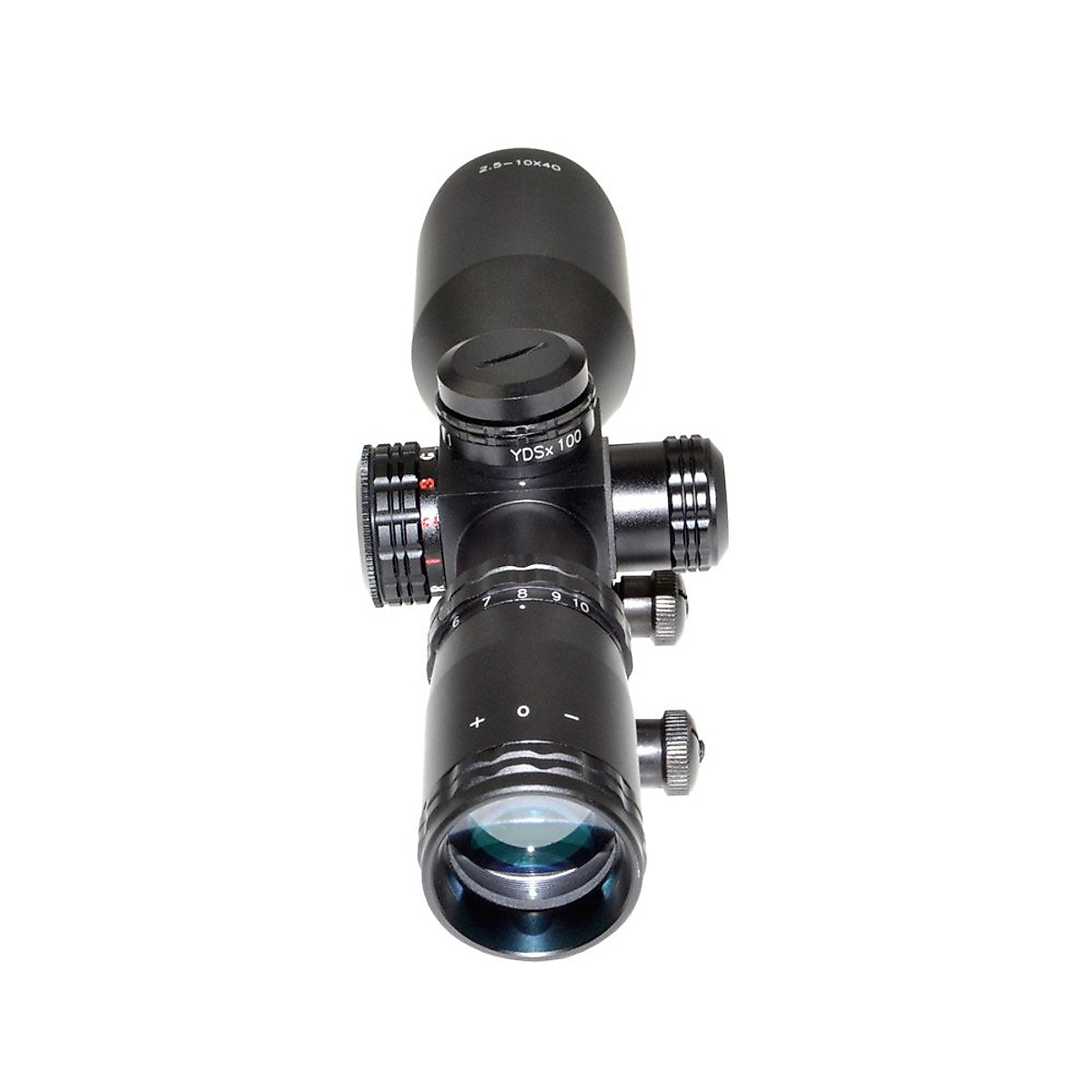 Eastvale 2.5-10X40 Compact Rifle Scope with Illuminated Red, Green, Blue Mil-Dot Reticle Including Quick Detach Picatinny Mount