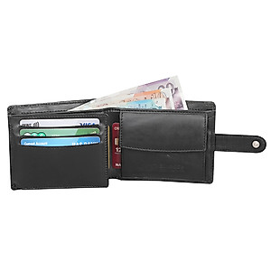 RAS WALLETS Men's Modern, Black, 12cm x 9.5cm