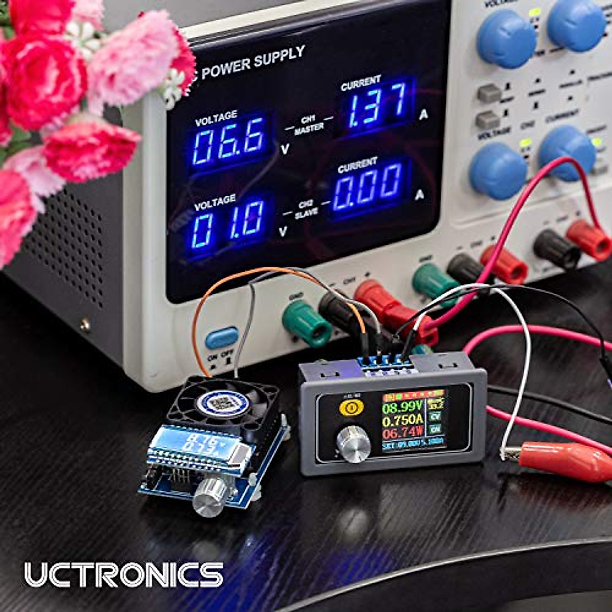 UCTRONICS DC 9V 12V 24V 36V 5A Variable Voltage Power Supply 6-36V to 0.6-36V Adjustable Buck Boost Converter, Portable Bench Constant Voltage Current Stabilized Regulator Module