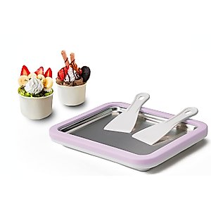 JoyMech Ice Cream Roll Maker Rolled Ice Cream Machine, Sweet Spot Pan, Instant Cold Plate, Ideal for Making Rolled Ice Cream Soft Serve Slushies Frozen Yogurt Sorbet and Gelato (Lavender)