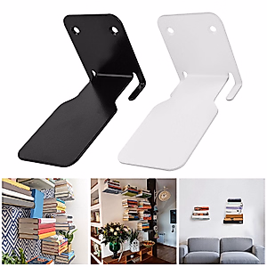 YESBAY 1 Set Stylish Floating Bookshelf Set Wall Mounted Book Shelf Organizer Space-Saving Simple Installation Invisible Wall Mounted Shelves Heavy-Duty Bookshelf for Books White