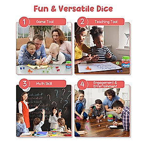 JoyCat 16mm 6 Sided Dice Set Standard Game Dice Kids for Board Games Dice Games Math Dice for Classroom with Storage Bucket (100, Opaque)