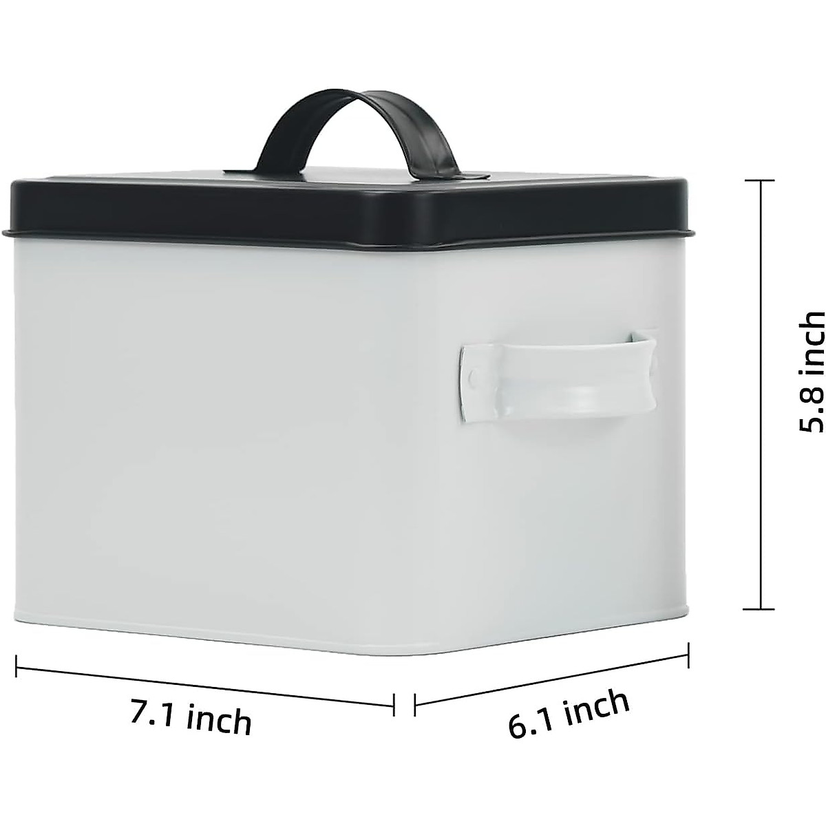 LF LIKEFAIR Kitchen Canisters for Countertop Set of 2 with Customizable Chalkboard Labels & Marker Pen - Iron Kitchen Canisters with Lids - Canisters Sets for the Kitchen - White Kitchen Canister Set