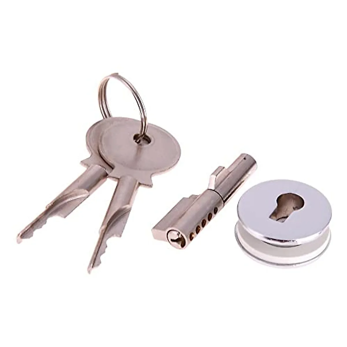 Copper Sliding Glass Push Door Hardware Accessories Glass Lock Showcase Glass Display Cabinet Door Window Cabinet lock - (Color: Yellow)