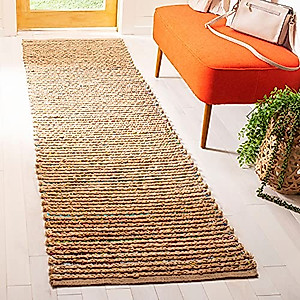 SAFAVIEH Cape Cod Collection Accent Rug - 3' x 5', Natural & Multi, Handmade Boho Braided Stripe Jute, Ideal for High Traffic Areas in Entryway, Living Room, Bedroom (CAP307B)