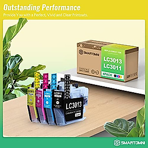 S SMARTOMNI LC3013 LC3011 Compatible Ink Cartridge Replacement for Brother LC 3013 LC 3011 Ink Cartridge for Brother MFC-J690DW MFC-J895DW MFC-J491DW MFC-J497DW Color 4-Pack Set (KCMY)