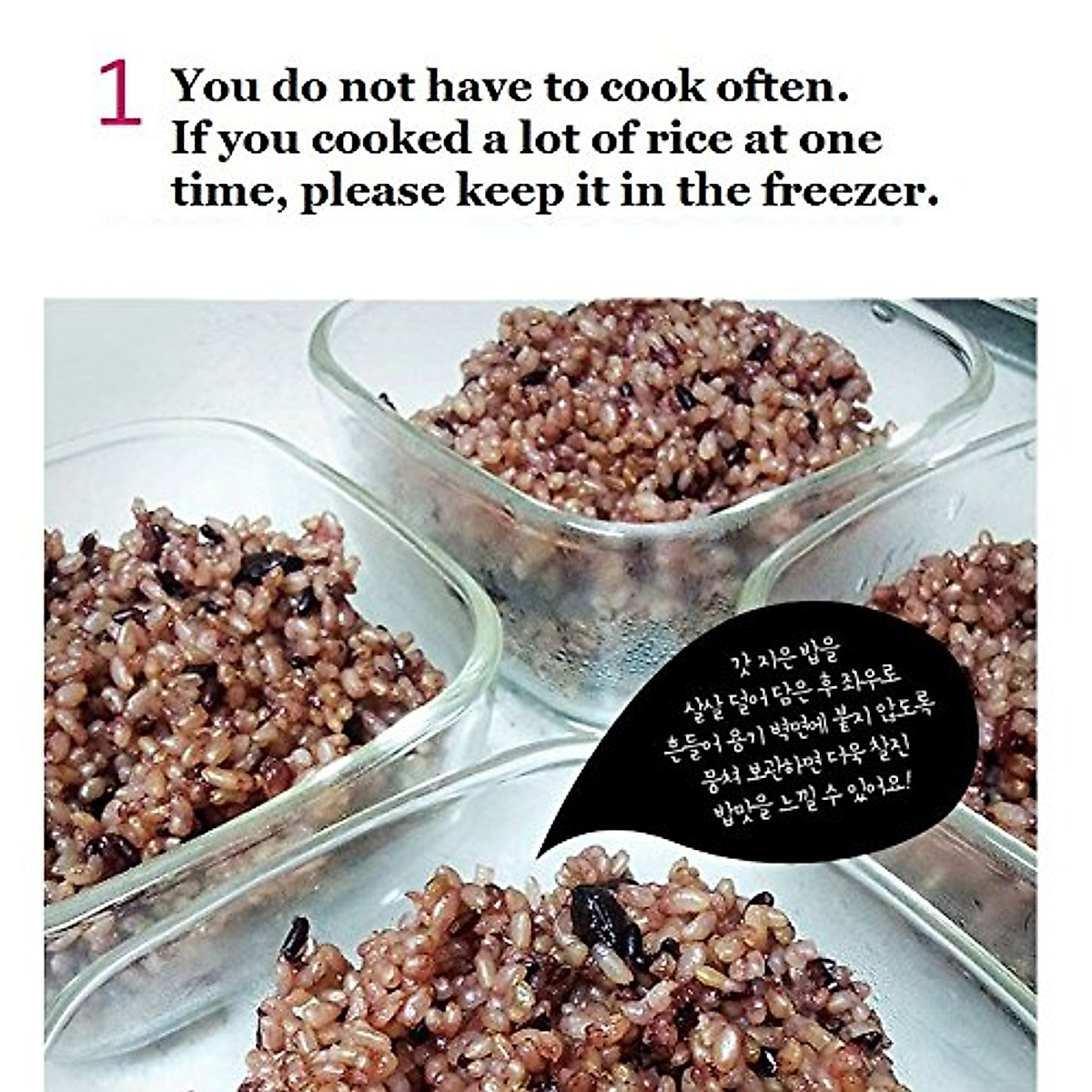 Lock&Lock Oven GLass Cooked Rice Storage Container for Freezer Set of 3