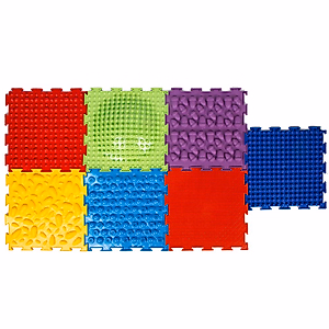 Rainbow Set of Sensory Mat Massage Game Mats for Kids Orthopedic Massage Puzzle Floor mats