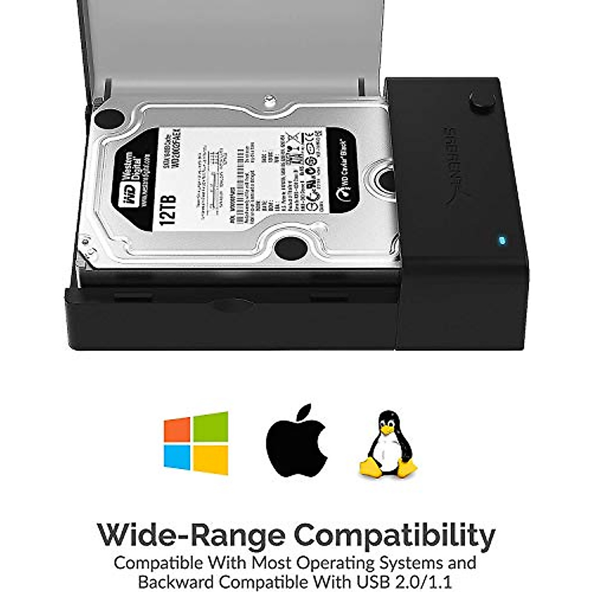 SABRENT USB 3.0 to SATA External Hard Drive Lay-Flat Docking Station for 2.5 or 3.5in HDD, SSD [Support UASP] (EC-DFLT)