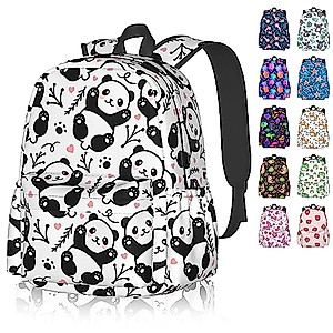Cute Panda Backpack For Women Men, 16.9 Inch Cute Panda Laptop Backpack College Bag Cute Travel Backpack
