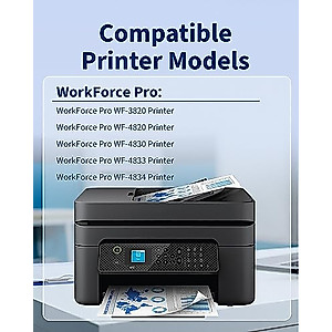 822XL Ink Cartridges Remanufactured Replacement for Epson 822XL Ink Cartridges Combo Pack T822XL 822 Printer Ink for Workforce Pro WF-3820 WF-4820 WF-4830 WF-4833 WF-4834 (4-Pack, BCMY)