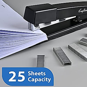 Craftinova Stapler, Metal Desktop Stapler, 25 Sheet Capacity Desktop Stapler, with 2000 Staples & Stapler Remover, Office Stapler, 6 Pack