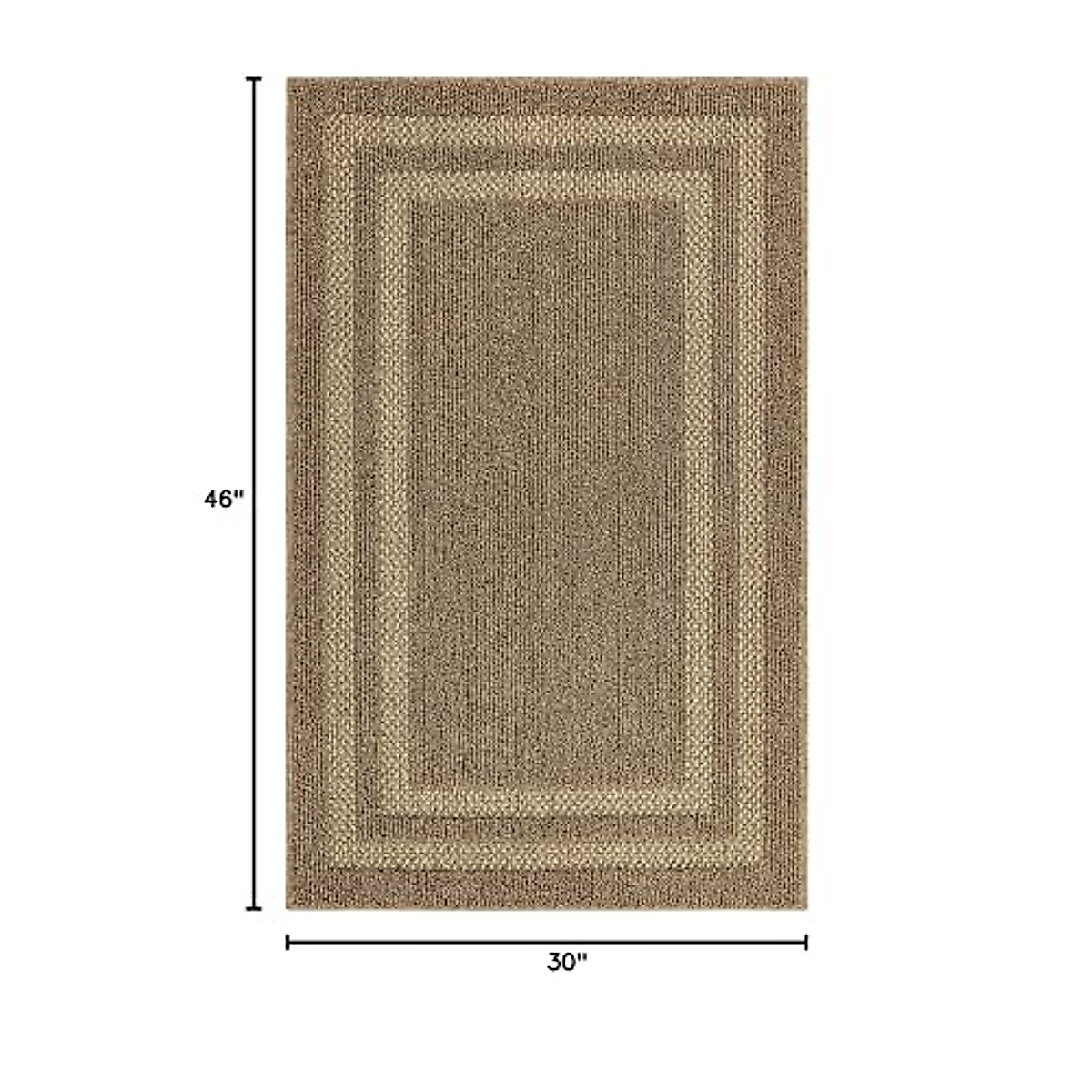 Mohawk Home Alden Sisal Geometric Border Tan 2' 6" x 3' 10" Area Rug Perfect for Living Room, Dining Room, Office
