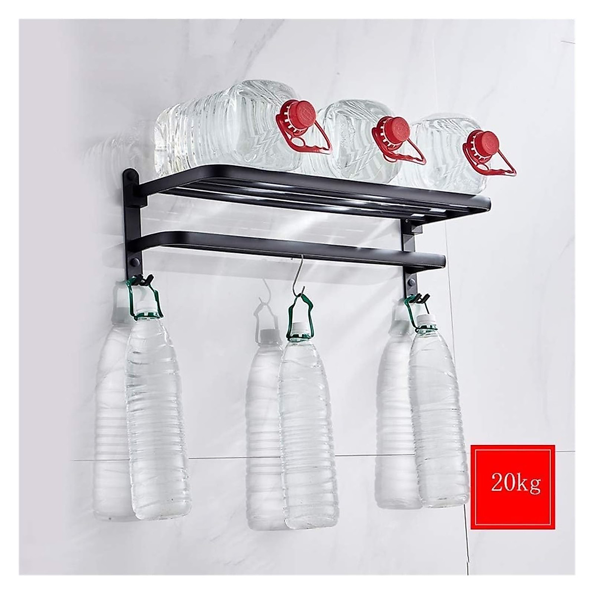 Towel Racks Towel Shelfs,Bathroom Towel Rack Aluminum Alloy Black Oil Brushed Bath Towel Holder Foldable Fixed Bath Towel Holder Space Aluminum Bathroom Shelf Bathroom Kitchen Hardware/39Cm (Size : 3