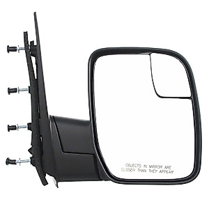Roane Concepts Replacement Right Passenger Side Door Mirror (FO1321396) for 2010-2014 Ford Econoline Van E-150, E-250, E-350, E-450 Super Duty, Power Folding, Non-Heated, Black