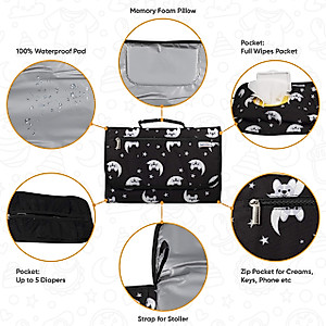 Mista Zee Baby Changing Pad with Diaper & Wipe Pockets - Car Diaper Changing Pad - Waterproof Easy to Clean & Foldable - Unisex Portable Changing Pad for Infant Girls & Boys