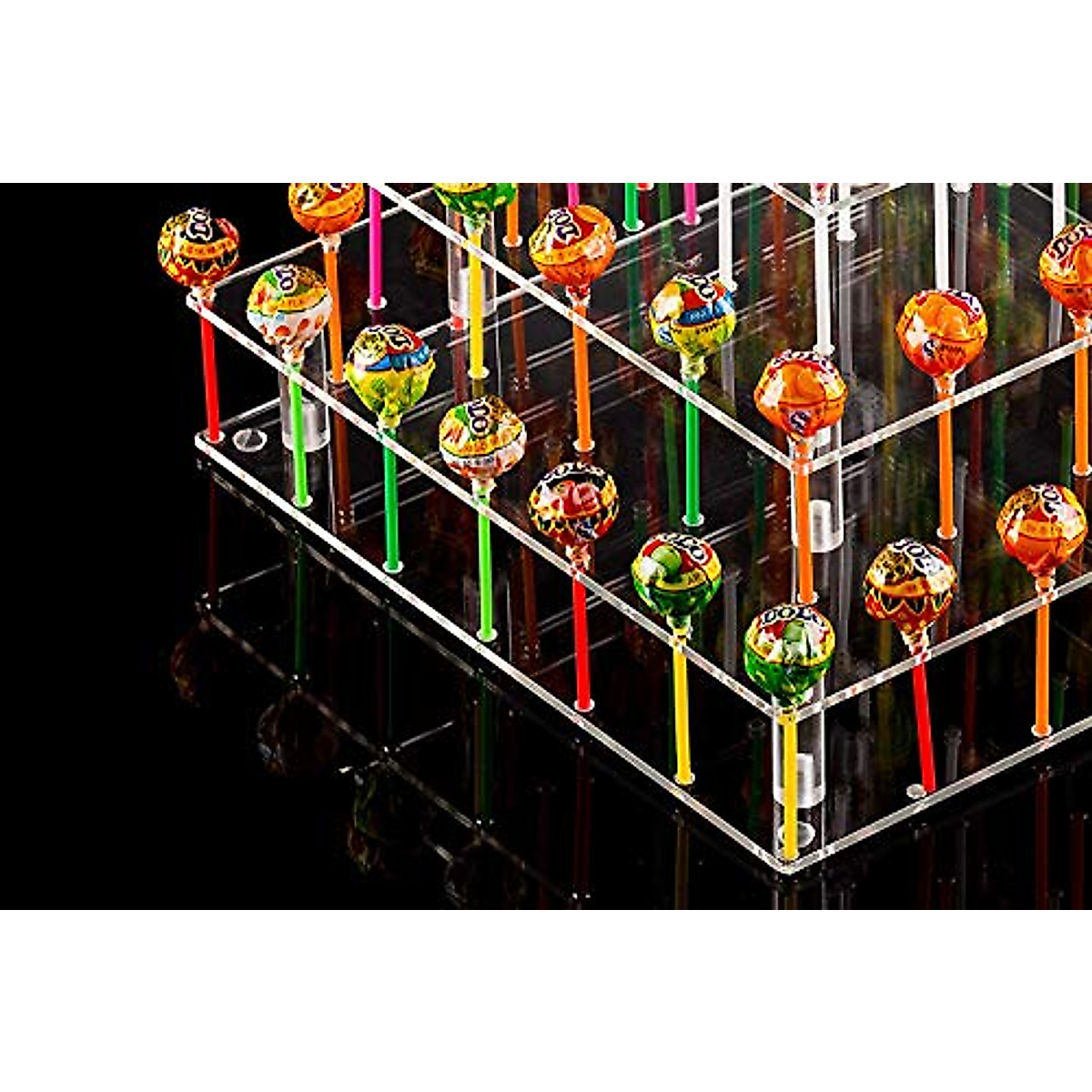 YestBuy Cake Pop Display Stand, 56 Hole Cake Pop Holder, 3 Tiered Lollipop Holder for Weddings, Birthday Parties, Anniversaries Gift, Halloween, Christmas Candy Decorative (Clear)