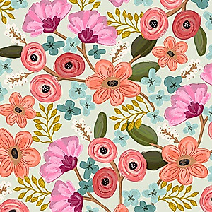 REVEL & Co Romantic Pastel Floral Folded Wrapping Paper, 2 feet x 10 feet Folded gift wrap with dainty flowers