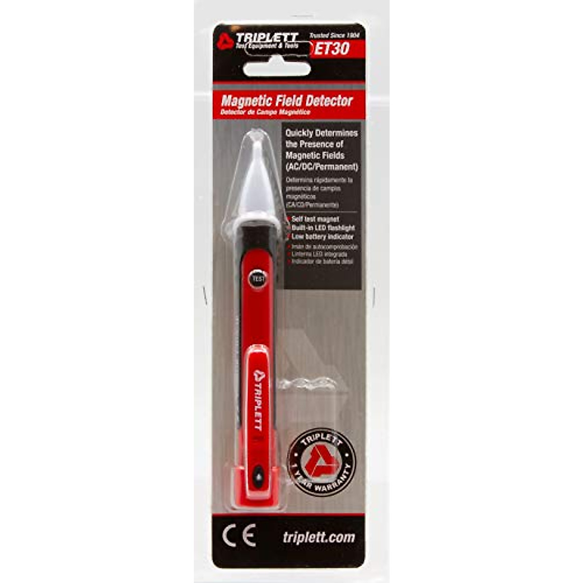 Triplett ET30 Non-Contact Magnetic Field Detector – AC Magnetic Fields and DC/Permanent Magnets