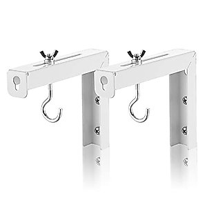 suptek Universal Projector Screen Wall Mount L-Brackets Wall Hanging Mount 6 inch Adjustable Extension Mounting Hooks for Projection Screen up to 66 lbs, 30 kg Capacity Each, PRL001, White (1 Pair)