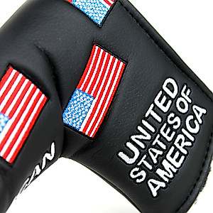 CNC GOLF USA FLAG Black Putter Cover Headcover for Scotty Cameron Taylormade Odyssey Blade