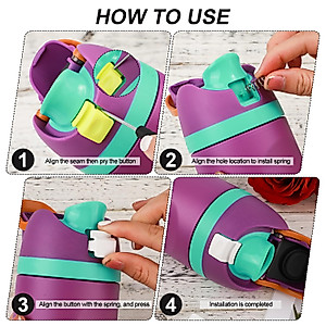 2pcs Replacement Button Compatible with Owala FreeSip 24oz 32oz, BPA-Free Water Bottle Lid Mouth Push Switch Top Cap Seal Stopper Replacement Parts for Owala 19/24/32/40oz Accessories, White