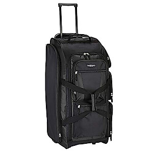 Travelers Club Xpedition 30 Inch Multi-Pocket Upright Rolling Duffel Bag, Black, 30" Suitcase