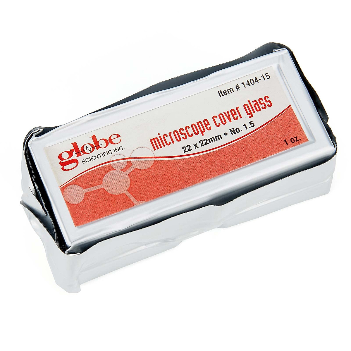 Globe Scientific 1404-15 Cover Glass, 22 x 22mm, #1.5 Thickness (Case of 10)