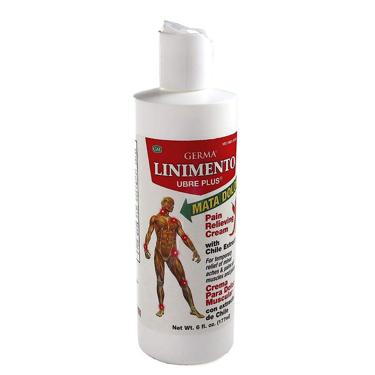 Germa Liniment Udder Plus. Natural Topical Analgesic Ointment. Relief for Pain and Aches in Joints and Back. With Chile Extract. 6 oz