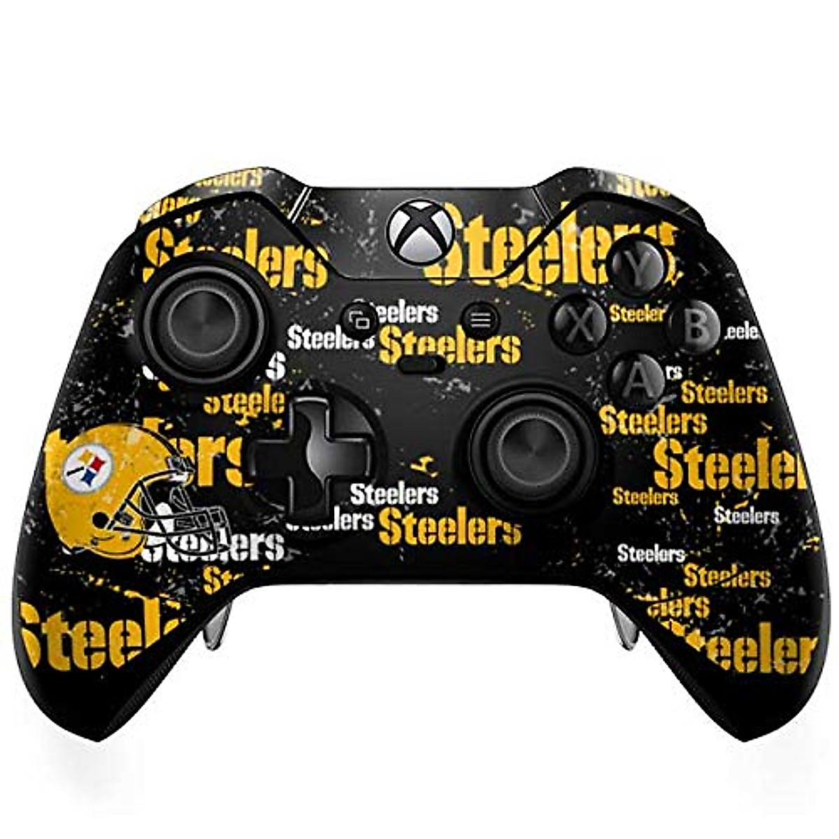 Skinit Decal Gaming Skin compatible with Xbox One Elite Controller - Officially Licensed NFL Pittsburgh Steelers - Blast Dark Design