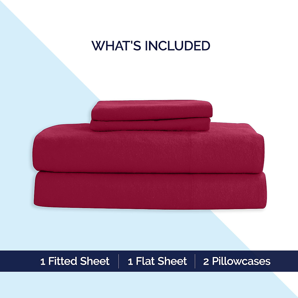 Elegant Comfort Soft 4-Piece 100% Turkish Cotton Flannel Sheet Set - Premium Quality, Deep Pocket Fitted Sheet, Ultra Soft, Cozy Warm Flannel Sheets - Full, Burgundy