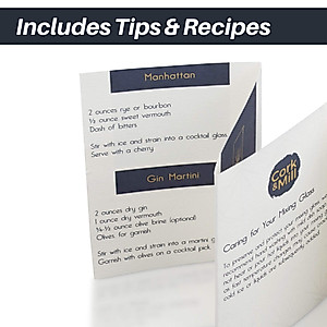 Cork & Mill Cocktail Mixing Glass, Old Fashioned Kit, Large 24 oz Crystal Cocktail Mixer for Bartenders and Mixologists, 9-Piece Bar Accessories Cocktail Set for Manhattans and Other Whiskey Drinks