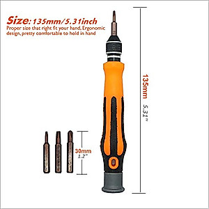 Screwdriver Suitable for Ring Doorbell Replacement, TECKMAN 5 in 1 Screwdriver Bit Set for Battery Change and Fit for 1; 2; & Pro Version, Applicable for Ring Doorbell