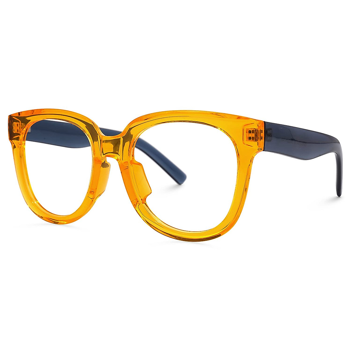 Zeelool Unisex Retro Oversized Square Glasses with Non-prescription Clear Lens Harrell ZOP049594-06 Yellow