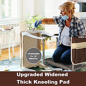 Aimerla Foldable Garden Kneeler Seat Heavy Duty [Upgraded Widened Thick Kneeling Pad] Garden Stool with Large Garden Tool Bags with Pockets - Portable Garden Bench Gardening Gifts for Parents