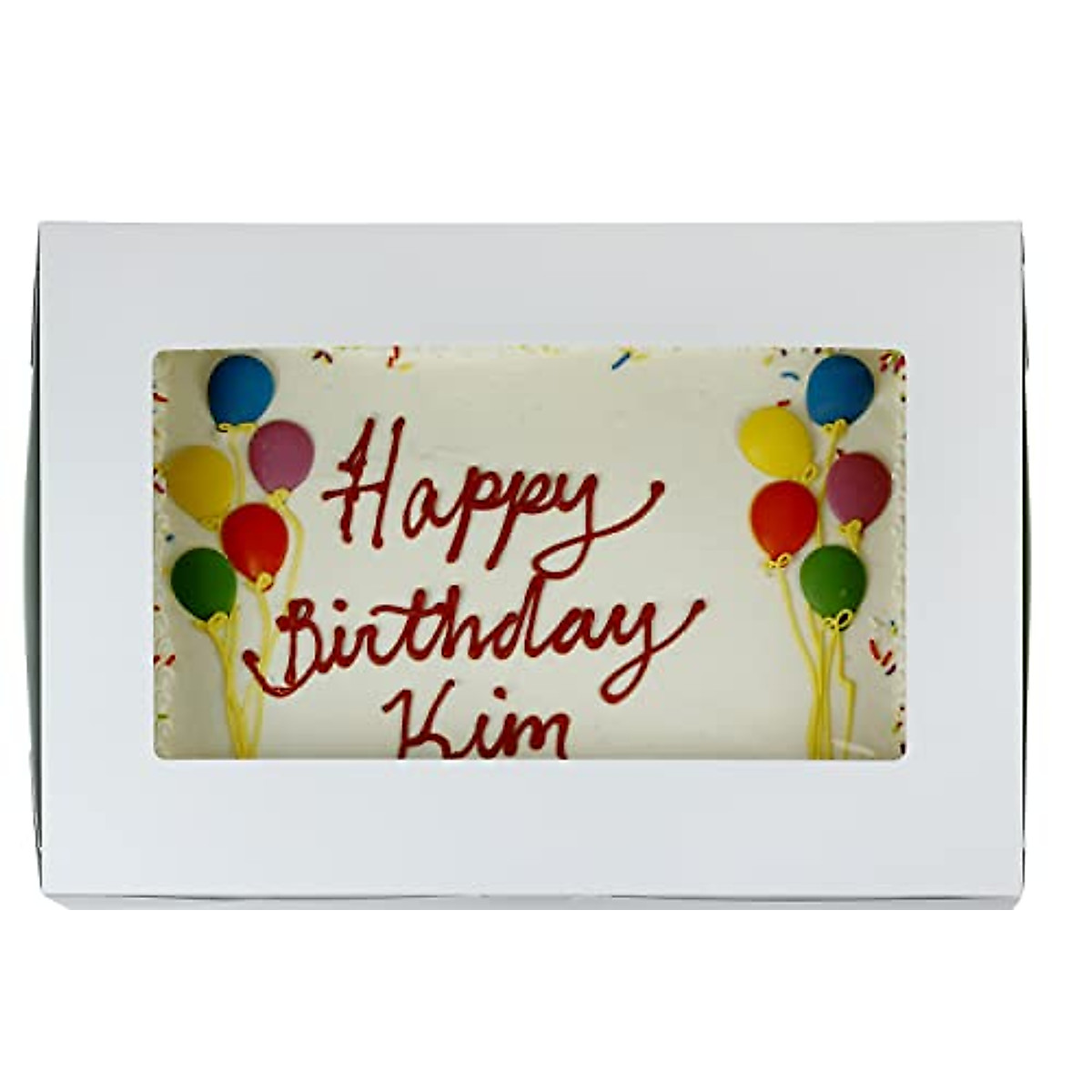 Great Credentials Large White Bakery Cake Box, Clear Cellophane Window, Premium Quality Paperboard 19” x 14” x 4” Pack of 10