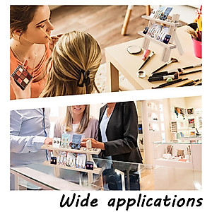 NBEADS 2-Tier Wooden Display Stand Riser, Earring Ring Holder Detachable Unfinished Wood Retail Jewelry Card Display Stand Each Layer with 2 Groove for Crafts Jewelry Storage Display, 4.72x15.75x9.84