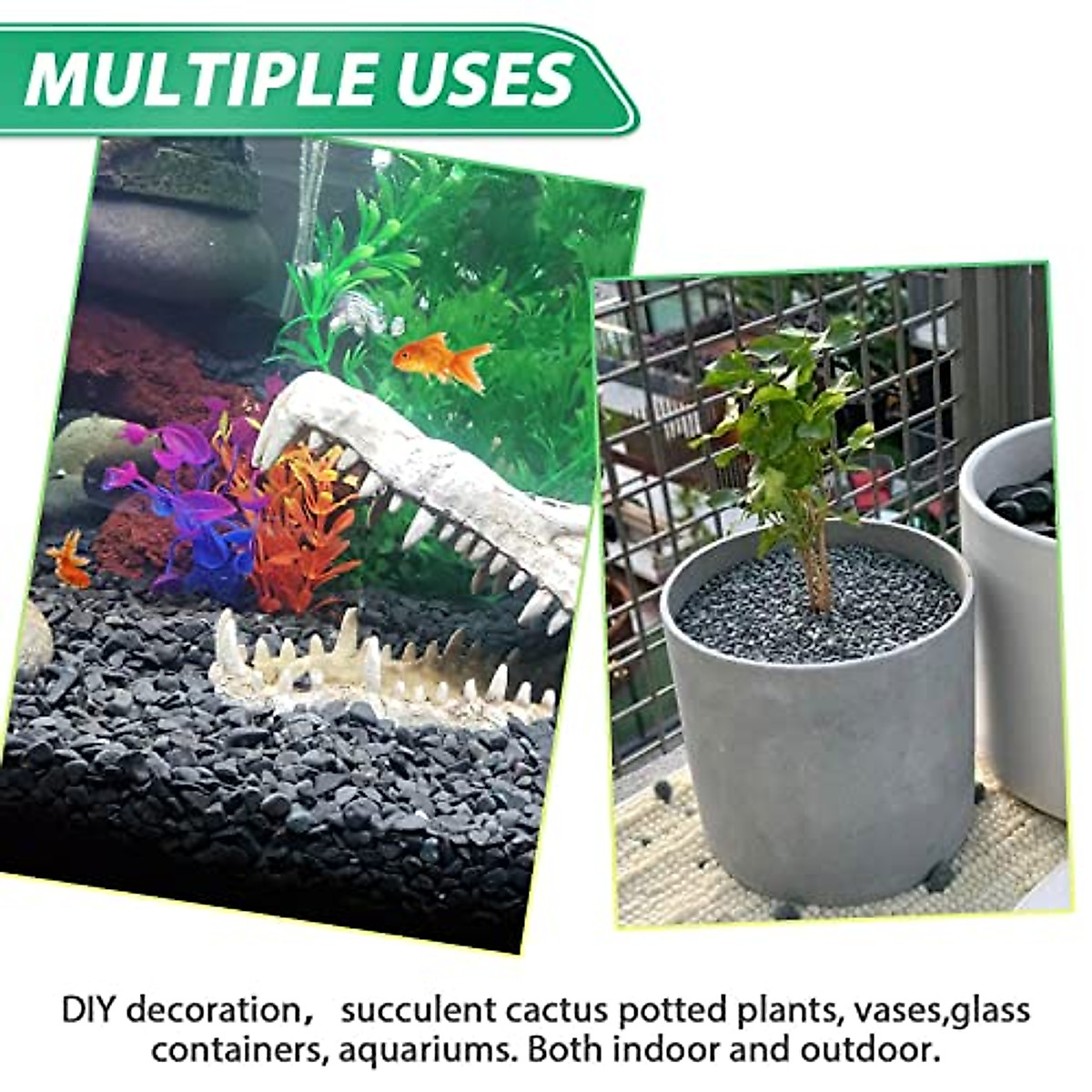 Succulent Rocks for Plants Tiny Pebbles for Planters 4.8LB Pea Gravel Bulk Polished Course Sand Soil Small Decorative Stones for Indoor Bonsai Pots Cactus Top Dressing Aquarium Garden Landscape, Black