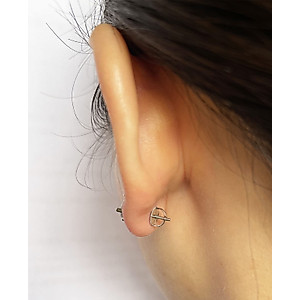 4-Pairs Screw Earring Backs,18K Gold Plated Sterling Silver Screw on Earring Backs Replacements for Diamond Earring Studs, Hypoallergenic Secure ScrewBacks for Threaded Post .032"