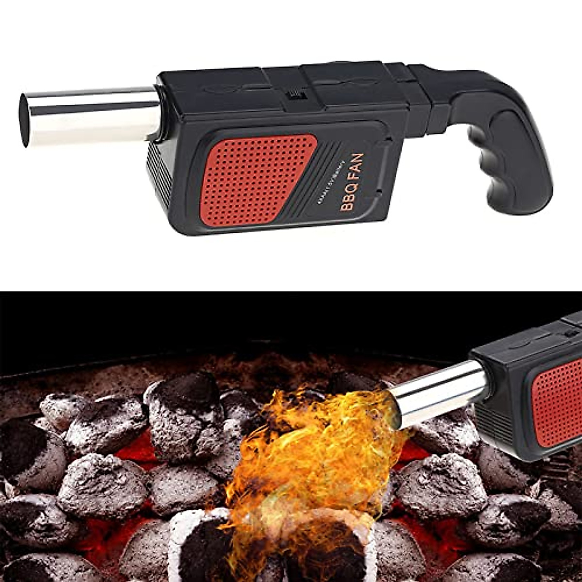Handheld Electric BBQ Fan, Portable Handheld Electric BBQ Fan Blower for Barbecue Fire Bellows Outdoor Picnic Camping Cooking Lighter Tools