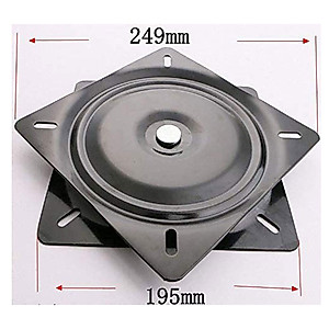 Beilay 8" Black Heavy Duty Painted Square Turntable 360 Degree Rotating Iron Turntable