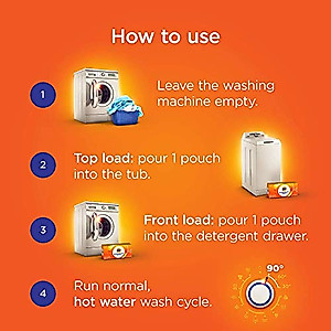 Washing Machine Cleaner by Tide for Front and Top Loader Washer Machines,(2.6oz each) (Pack of 5) (Packaging May Vary)