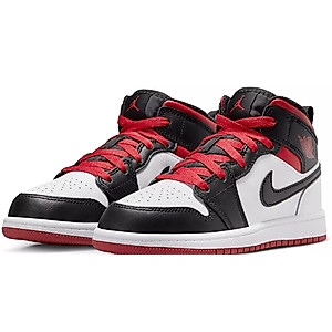 Jordan Little Kid's 1 Mid White/Gym Red-Black (DQ8424 106) - 1.5