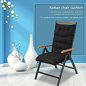 Kumprohu Rocking Chair Cushion, Chair Cushions and Pads Premium Tufted Pads Tufted Pads Non Skid Slip Backed Chair Pads for Desk Chair, Dining Chairs and Chair Black