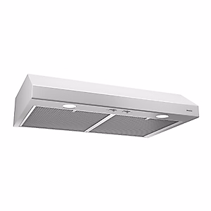 Broan-NuTone BCSD130WW Glacier 30-inch Under-Cabinet 4-Way Convertible Range Hood with 2-Speed Exhaust Fan and Light, 300 Max Blower CFM, White
