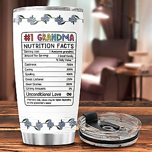 Water Granny Flower Cup Handle Floral Coffee Tumblers Nana Cups, Grandma Ever Nutrition Facts, Tumbler 20 Oz With Lid And Straw, Grandma Gifts